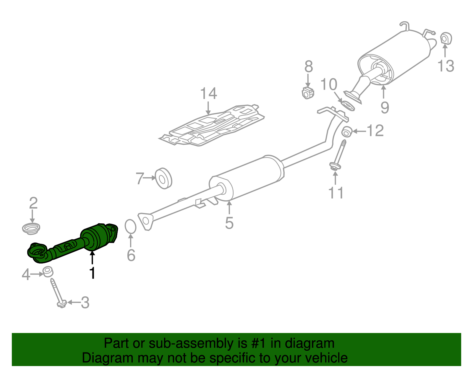 18150-R5A-000 - Catalytic Converter 2012-2014 Honda CR-V | AutoNation Parts
