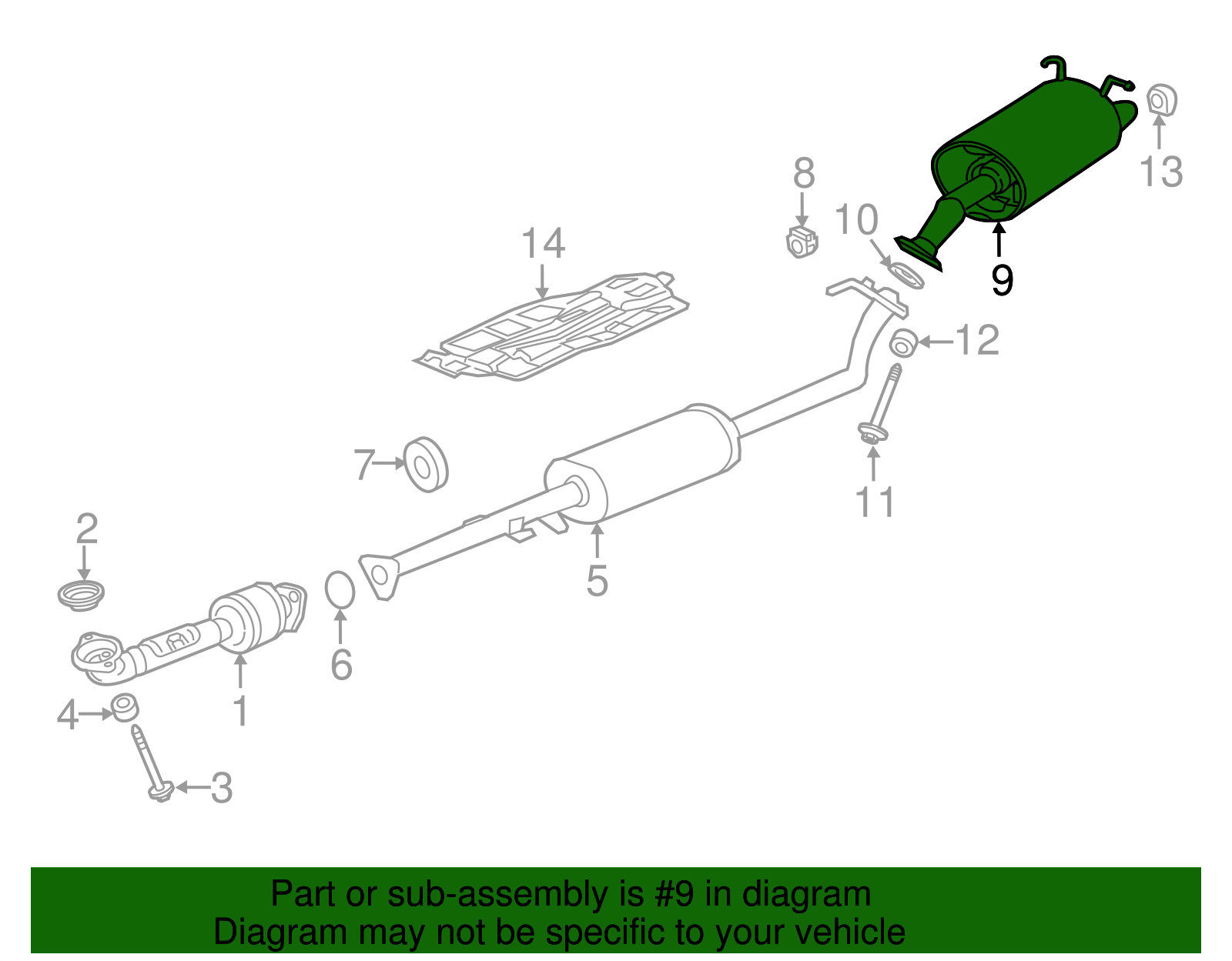 18307-T0G-A03 - Muffler 2012-2014 Honda CR-V | Honda Parts Online