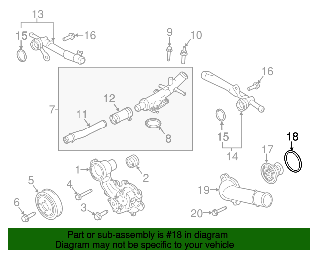 2011-2022 Ford Thermostat Housing Gasket BR3Z-8255-A | Blue Springs ...