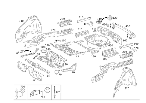 Rear End Floor for 2010 Mercedes-Benz S63 AMG | Mercedes-Benz USA Parts