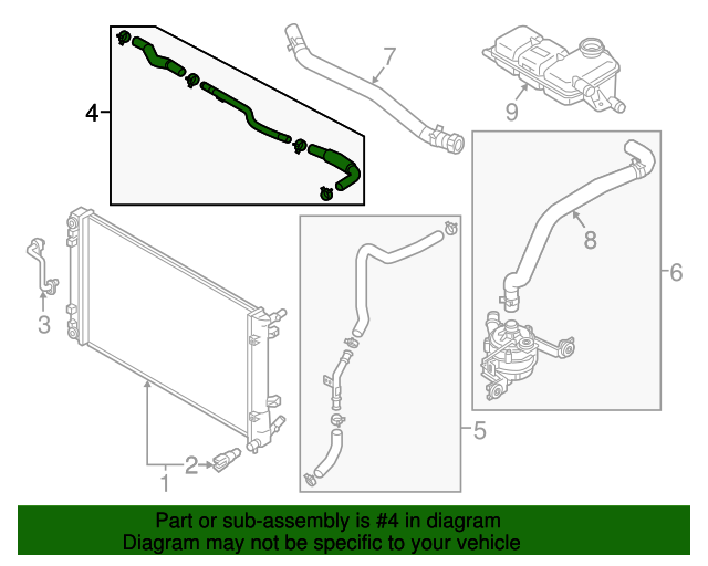 Genuine Drive Motor Inverter Radiator Hose for 2017-2019 Hyundai Ioniq ...
