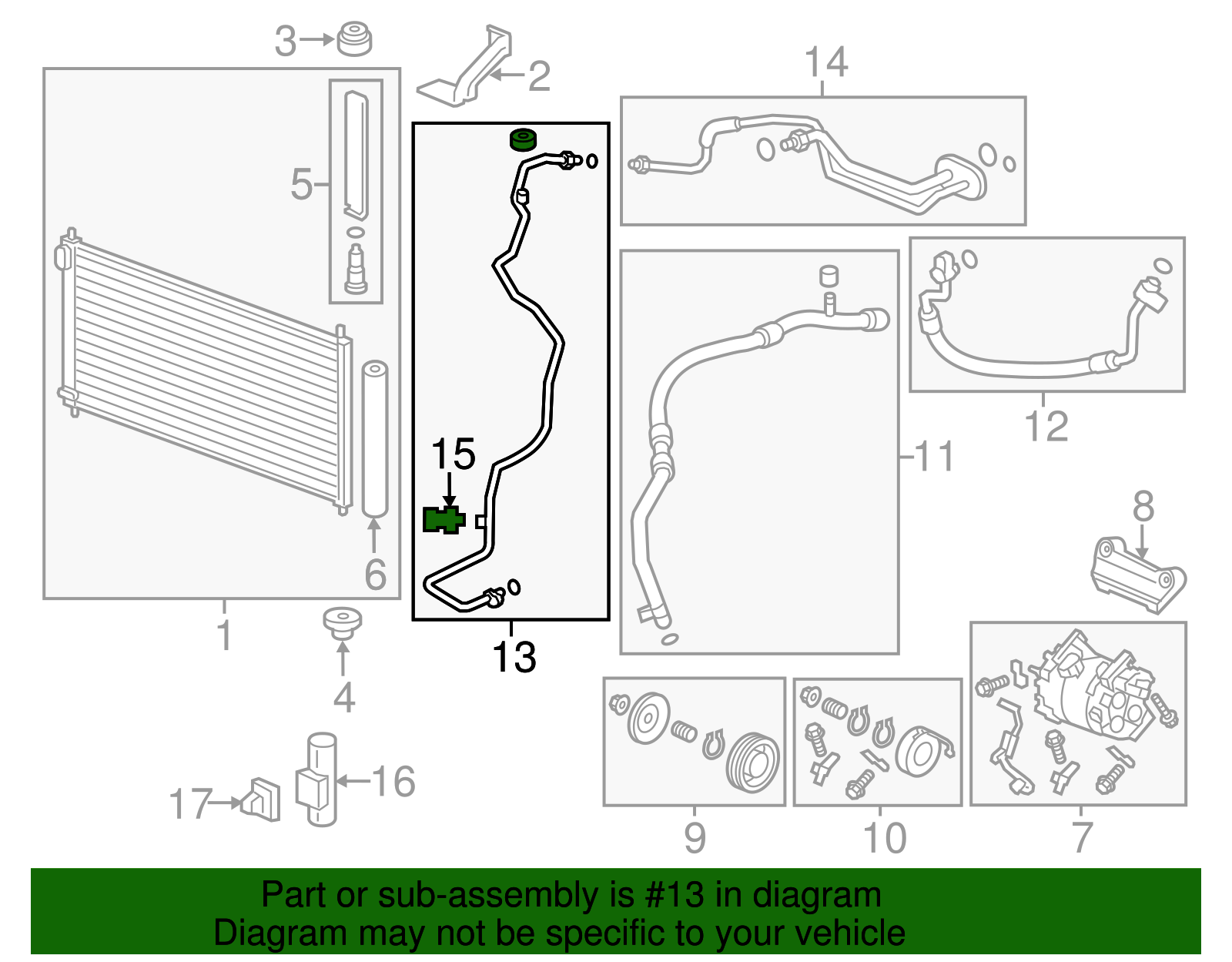 2013-2015 Honda Civic AC Line 80341-TR7-A02 | Retail Performance Auto Parts