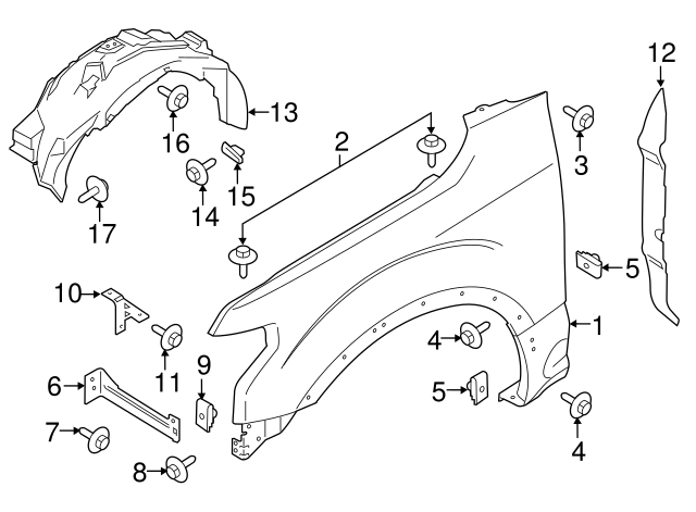2015-2019 Ford F-150 Fender Liner FL3Z-16102-F | QuirkParts