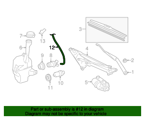 2007-2011 Toyota Camry Washer Hose 85376-06081 | Toyota Parts Center