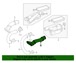 278-090-49-82 - Engine Air Intake Hose 2014-2017 Mercedes-Benz ...