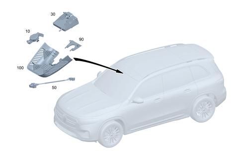 Sensors, Camera and Switch Behind Windshield for 2023 Mercedes-Benz ...