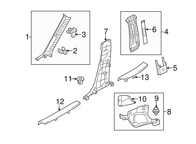 2007-2021 Mazda Windshield Pillar Trim Clip D651-68-162A | Mazda Parts ...
