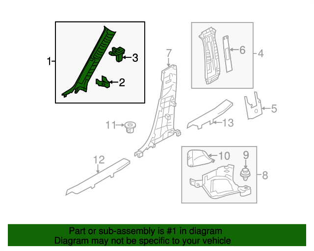 2014-2018 Mazda 3 Windshield Pillar Trim - Driver's Side (LH) BJS7-68 ...