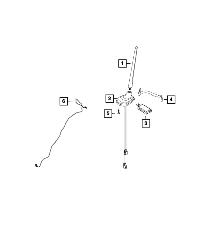 2018-2023 Mopar Cable & Base Assembly Antenna 68544625AA | Mopar eStore
