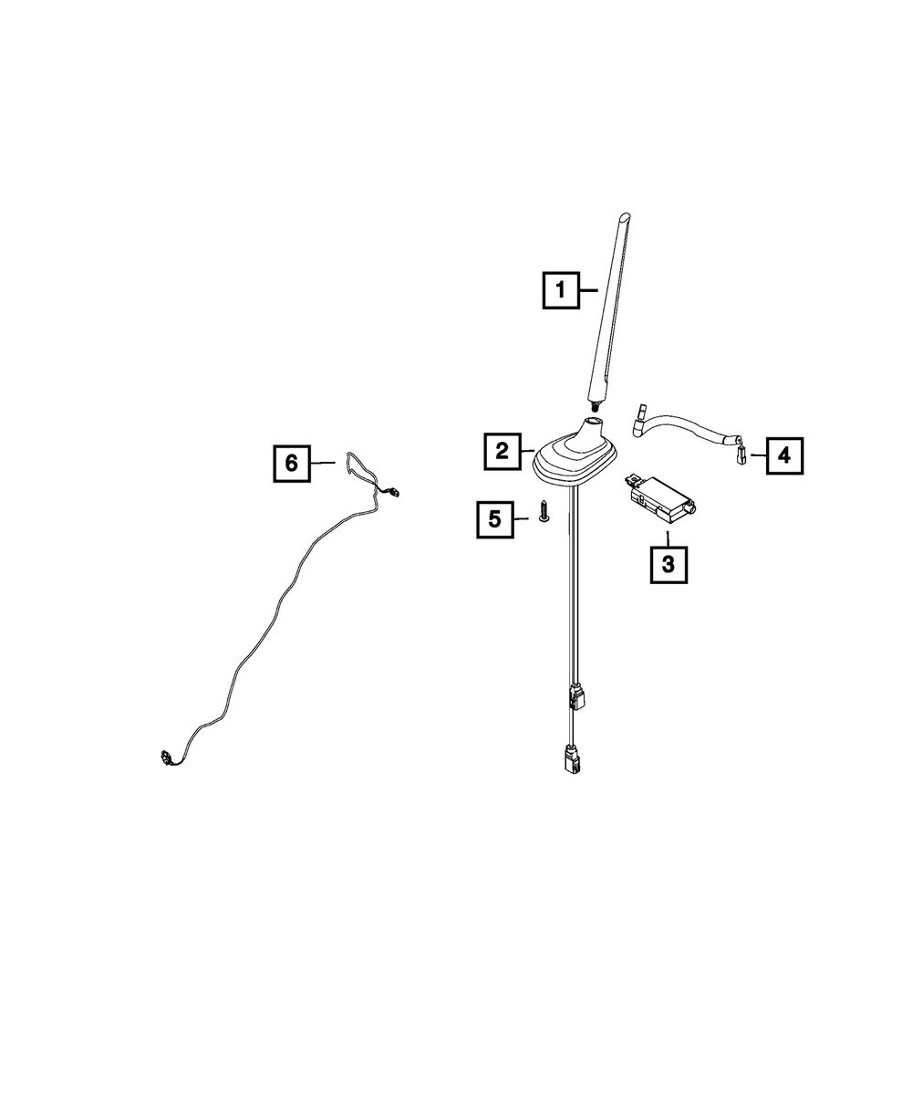 68552122AA - 2018-2023 Jeep Renegade - Cable & Base Assembly Antenna ...