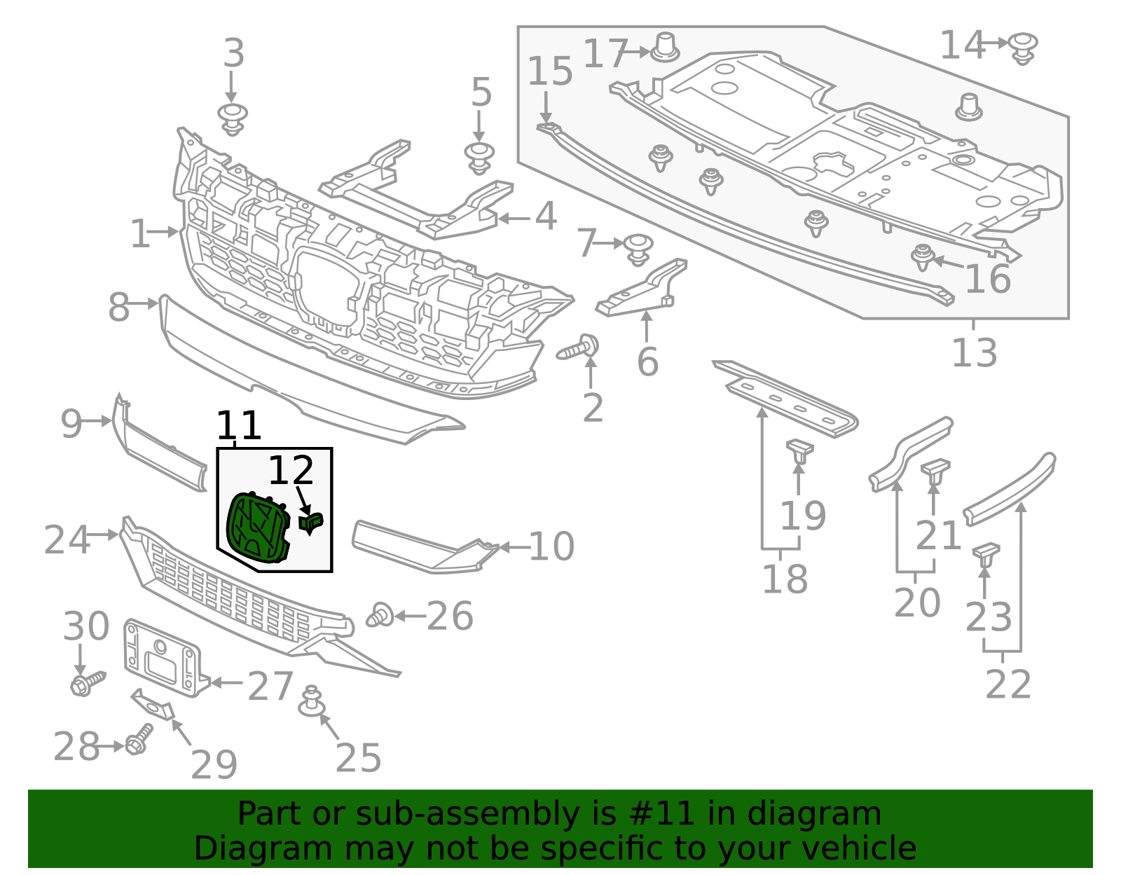 75710-TRW-A01 - Emblem Front (H)(Radar) - 2018-2020 Honda Clarity ...