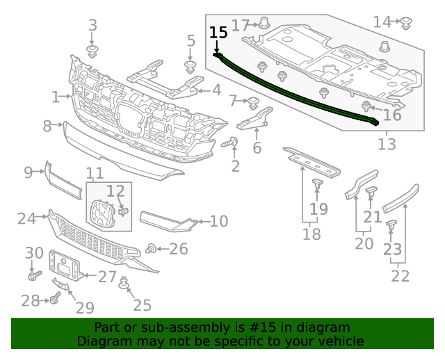 74148-TRT-A00 - Rubber, Hood Center Seal - 2017-2021 Honda Clarity ...