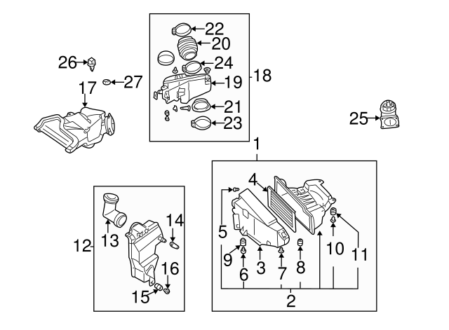 2000-2001 Nissan Maxima 2000-2001 Nissan Maxima Air Intake Duct Tube ...