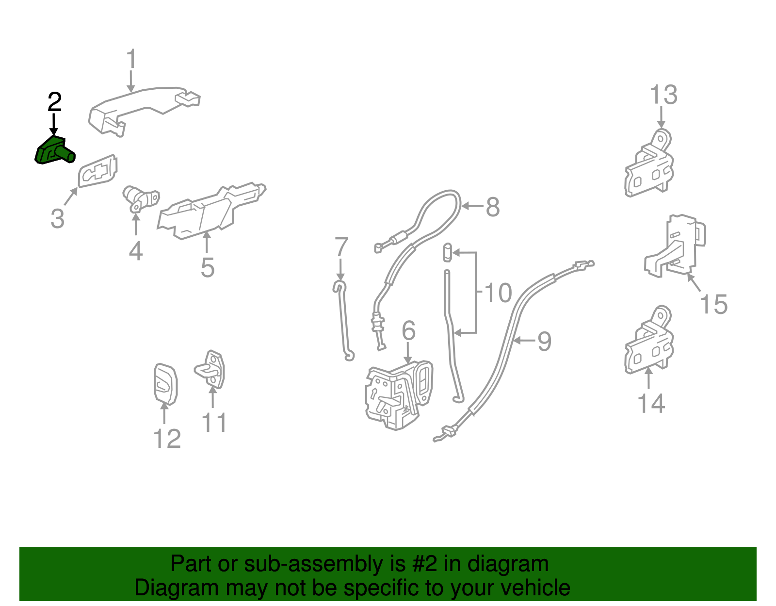 2015-2020 GM Driver Side Front Door Lock Cylinder Cap 13596118 | OEM ...