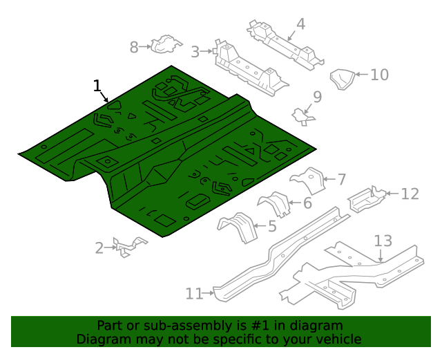Genuine BMW 41-00-8-493-494 | Floor Pan Assembly | FREE Shipping on ...