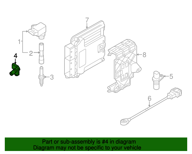 04C-907-601-K - Engine Camshaft Position Sensor 2013-2024 Audi ...