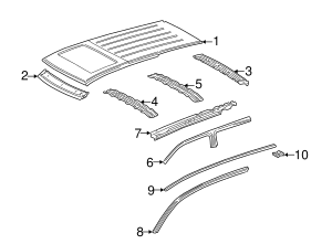 163-690-09-08 - Roof Drip Molding 1998-2005 Mercedes-Benz ...