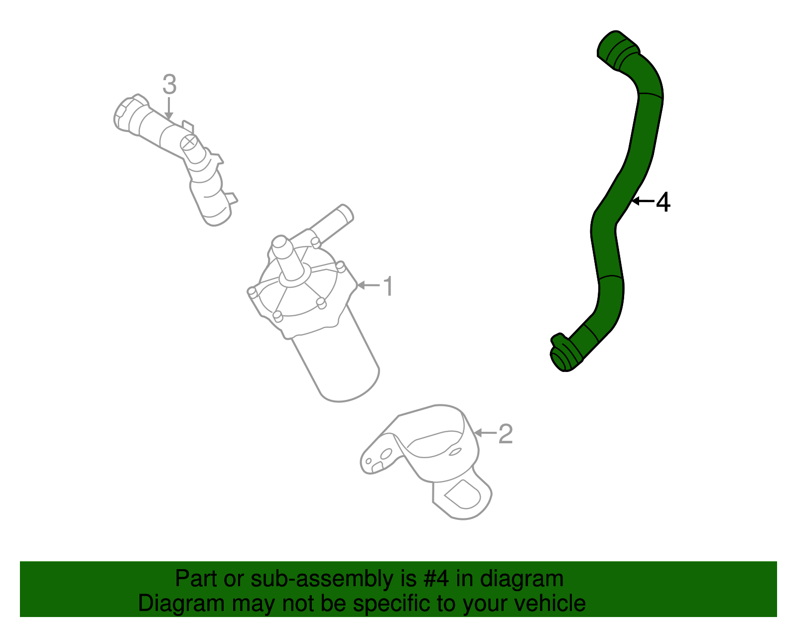 LR023205 - Engine Coolant Hose 2010-2012 Land Rover Range Rover ...