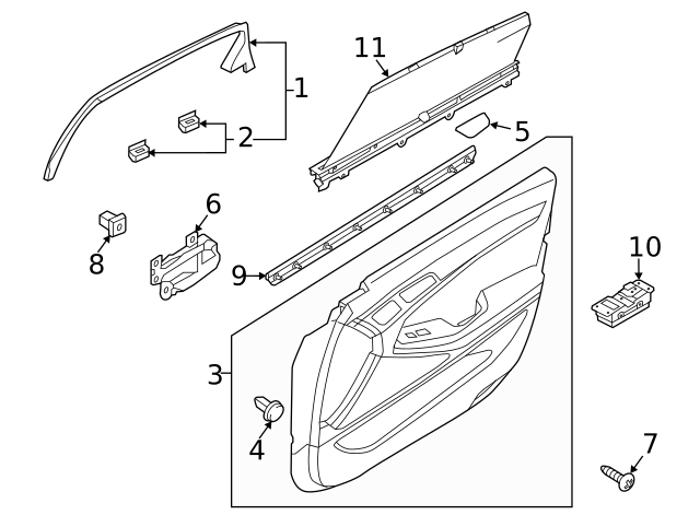 2017-2024 Hyundai Door Trim Panel Clip 82315-D2000 | QuirkParts