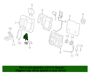 25963928 GM Titanium Rear Driver Side Seat Back Stowage Latch Actuator ...