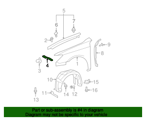 2007-2012 Lexus ES350 Fender Brace 53845-33080 | AutoNationParts.com