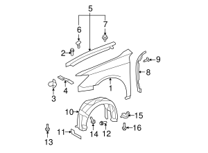 53848-33010 - Fender Extension 2007-2012 Lexus ES350 | Longo Lexus Parts