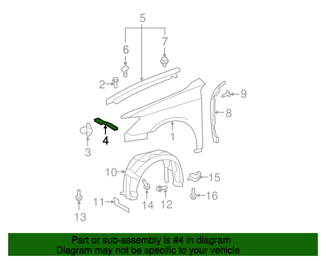 2007-2012 Lexus ES350 Fender Brace 53845-33080 | AutoNationParts.com