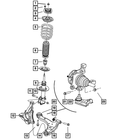 Front Suspension for 2007 Chrysler PT Cruiser | Mopar Wholesale Parts