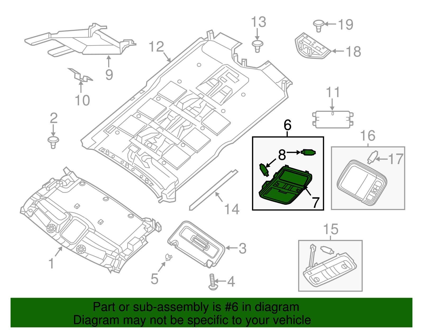 2019-2021 Nissan NV3500 Map Lamp Assembly 26430-9JK3B | Sullivan ...