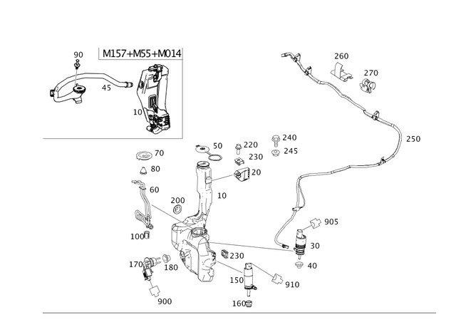 204-869-01-00 - Washer Fluid Reservoir For 2011-2016 Mercedes-Benz ...