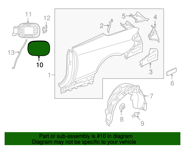 205-757-17-00 - Fuel Door - 2017-2023 Mercedes-Benz | World Mercedes ...