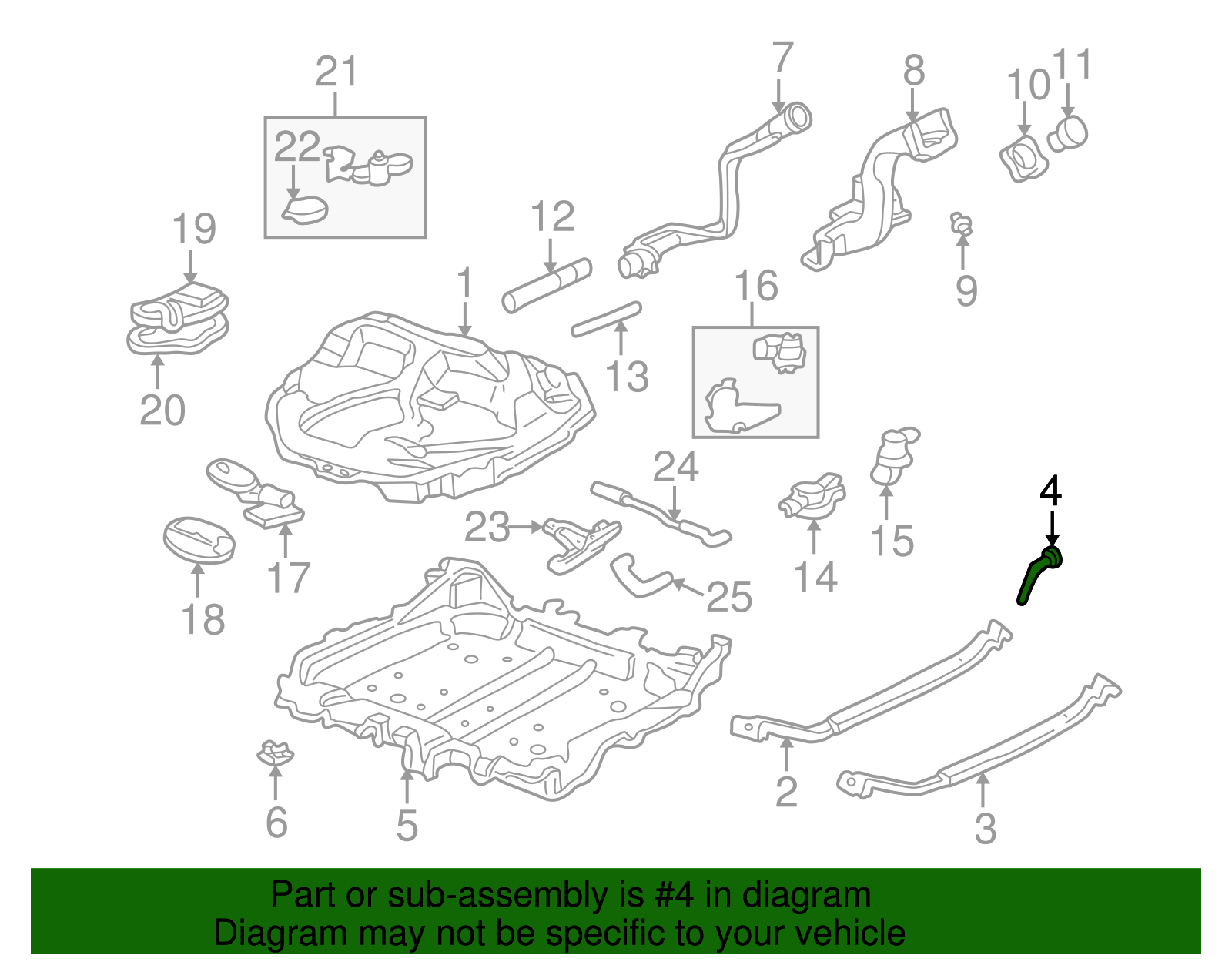 17525-SR3-305 - Fuel Tank Mount Bolt 1992-2000 Honda Civic | Honda ...