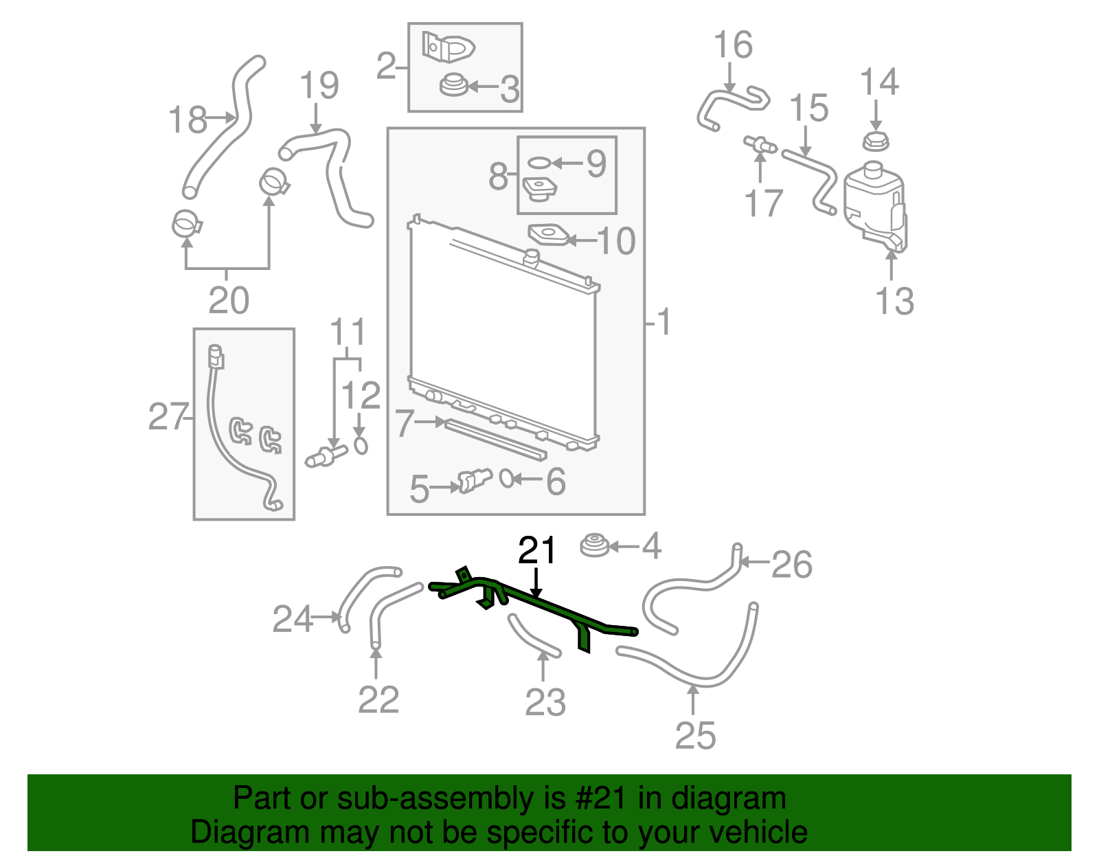 25210-RN0-000 - 2009-2015 Honda - Pipe C (Atf) | Genuine Honda Parts