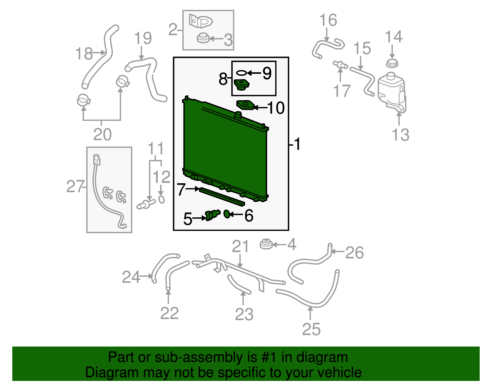 19010-RN0-A52 - 2009-2015 Honda - Radiator (Denso) | Genuine Honda Parts
