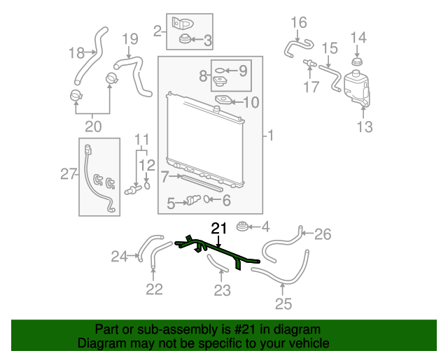 25210-RN0-000 - Pipe C (Atf) - 2009-2015 Honda | Conicelli Honda Parts