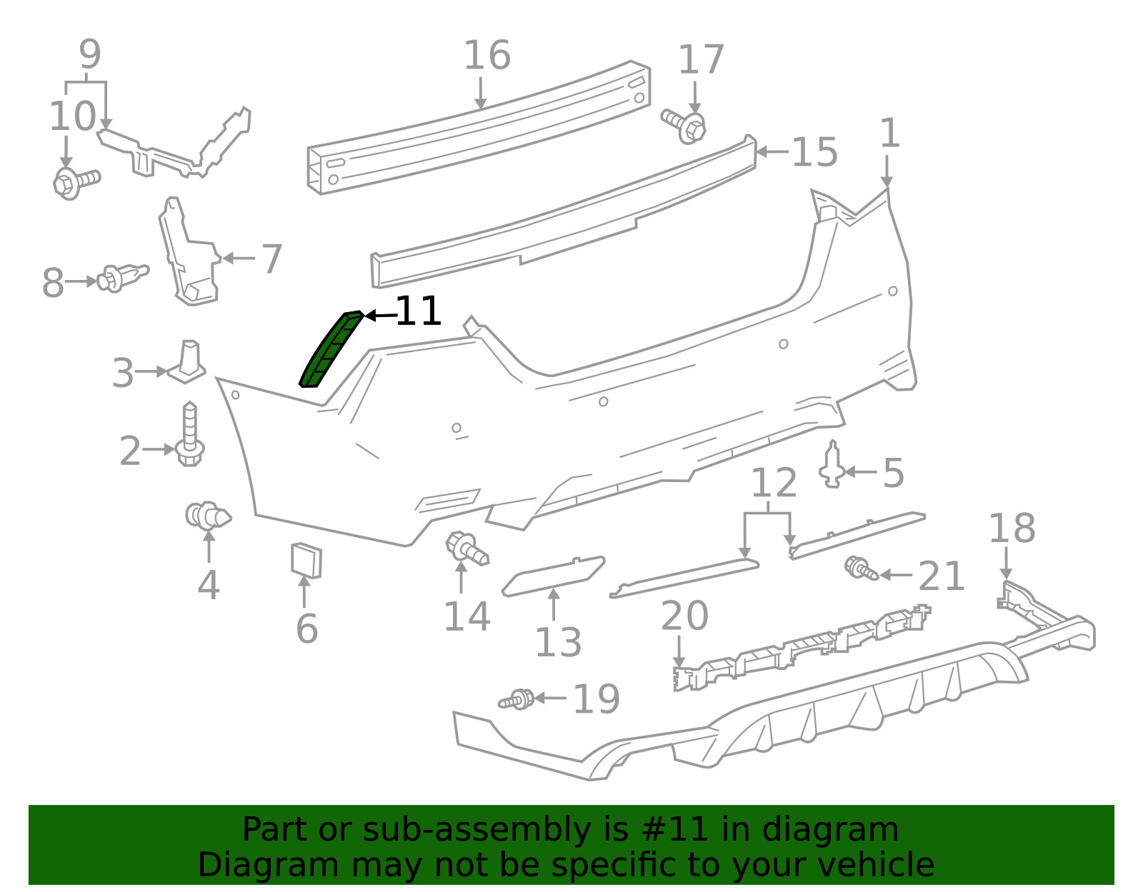Genuine Toyota Extension part# 52166-06030 for 2018-2024 Toyota Camry ...