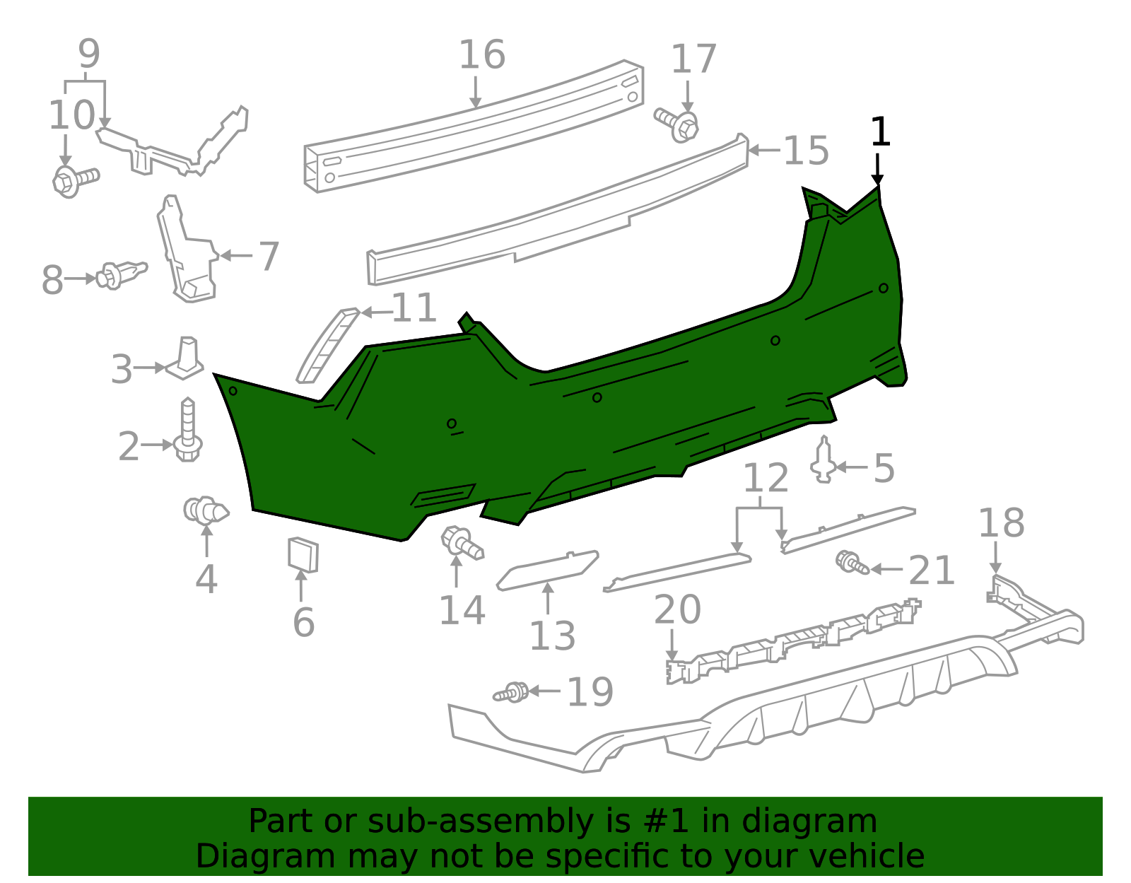 2018-2024 Toyota Camry Bumper Cover (Rear) 52159-0X915 | Frontier Toyota