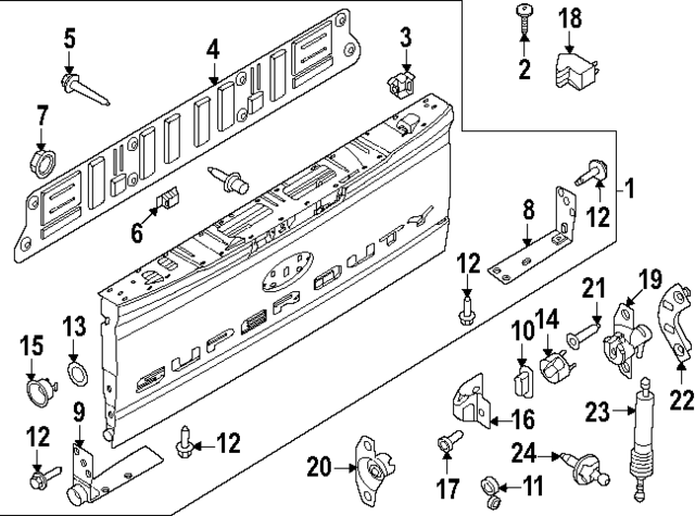 PC3Z-9940700-A - Tail Gate 2023-2024 Ford | Ford Parts Direct