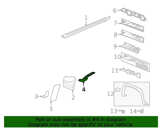 2015-2022 GM Passenger Side Rear Pickup Box Paint Protector 23342429 ...
