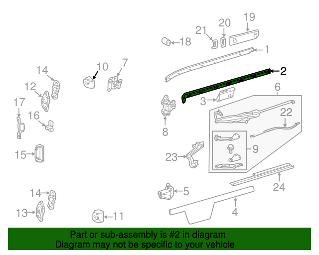 906-766-02-37 - Center Rail 2010-2018 Mercedes-Benz | Mercedes-Benz USA ...