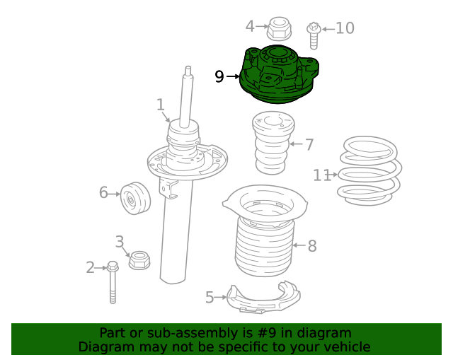 2019-2024 BMW Strut Mount 31-30-6-889-272 | BMWPartsDirect.com