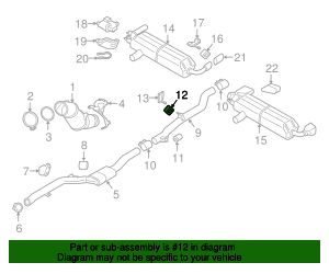 Genuine BMW 18-30-8-631-988 | Center Muffler Rubber Mount | FREE ...