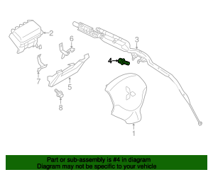 2011-2024 Mitsubishi Head Air Bag Bolt MF911148 | Mitsubishi Parts ...