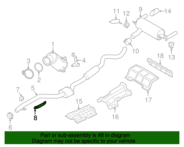 18208631947 - 2016-2022 BMW Exhaust System Hanger Bracket (18-20-8-631 ...