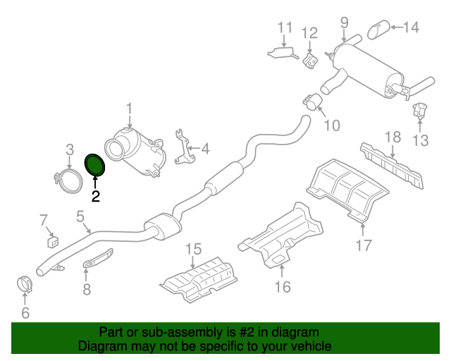 18328612538 - 2016-2022 BMW Converter & Pipe Gasket (18-32-8-612-538 ...