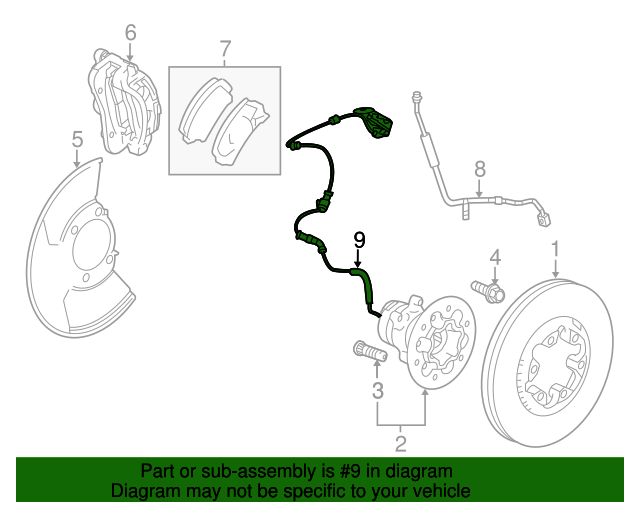 19368663 Front Driver Side Wheel Speed Sensor GM Parts Club