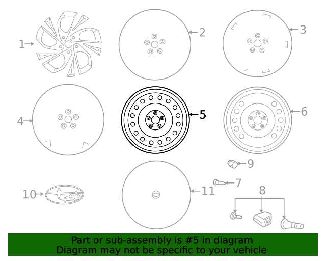 2020-2022 Subaru Legacy Wheel, Steel 28111AN00A | Subaru Parts Plus
