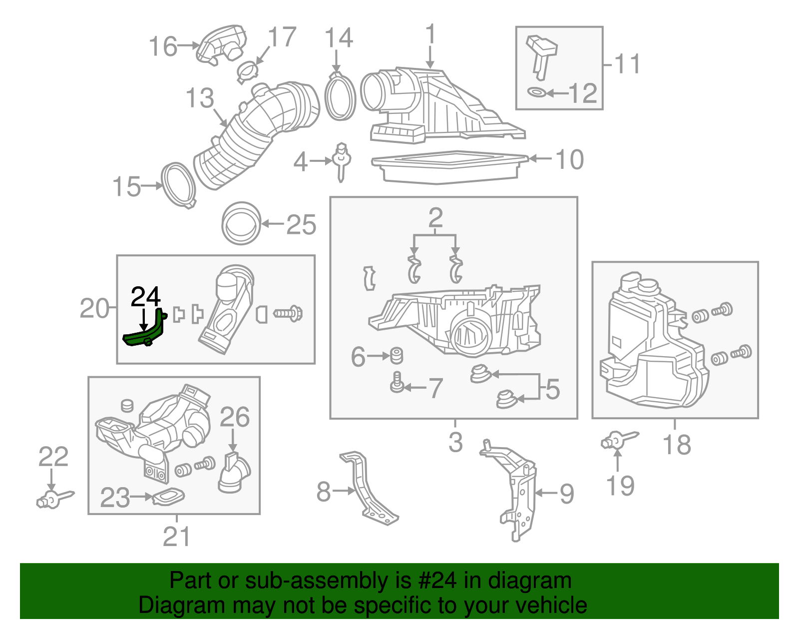 17256-R5A-A00 - Intake Tube Bracket 2012-2014 Honda CR-V | Honda Parts ...