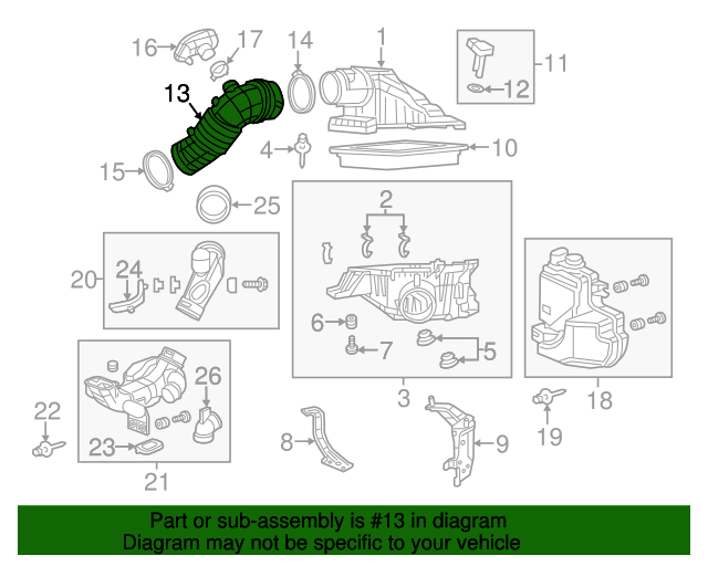 2012-2014 Honda CR-V Air Flow Tube 17228-R5A-A00 | Honda Parts Hub