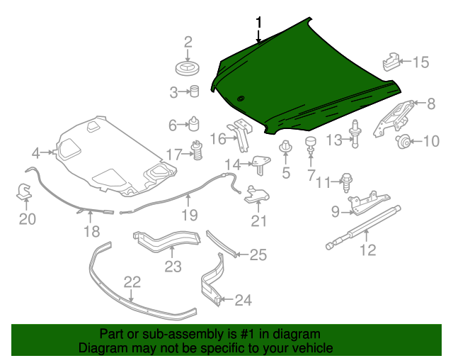 204-880-05-57-64 - Hood 2010-2015 Mercedes-Benz | Mercedes-Benz USA Parts